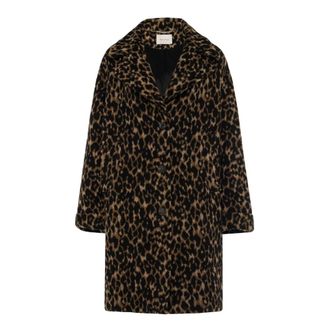 Manila Grace Manteau en fausse fourrure motif animalier - Femme - Manteaux - Brun - Taille: 36 FR