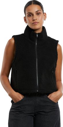 Urban Classics Ladies Short Sherpa Vest black, XS