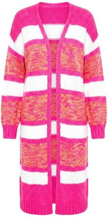 Angel Of Style Strickjacke Long-Strickjacke Straight Fit offene Form Ringel