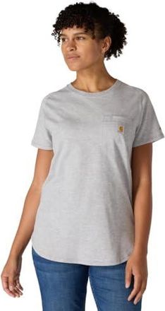 Carhartt Work in Progress T-shirt Force de grande taille avec poche pour femme Coupe d&eacute;contract&eacute;e, gris, Taille L