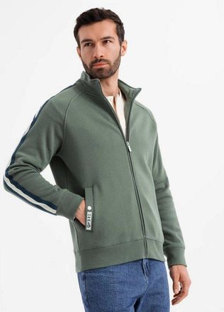Ombre Sweatjacke Herrensweatshirt mit hohem Kragen und Streifen