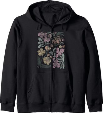 Trendy Apparel Distressed Flower Garden Vintage Floral Kapuzenjacke