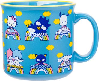 Silver Buffalo Sanrio Hello Kitty and Friends Rainbow Cloud Featuring Badtz-Maru, Pochacco, Little Twin Stars, Chococat, Cinnamoroll, Pompompurin, Kuromi and My Melo