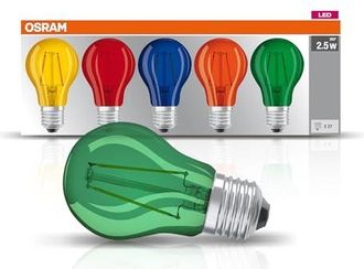 Osram Star+ Lot de 5 Ampoules LED &agrave; Filament Color&eacute;s | Culot E27 | Forme Standard
