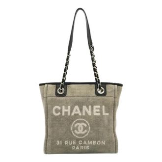 Chanel Pre-owned Deauville Canvas Leather Tote Bag - - Pre-owned - Damen - Grau - ONE SIZE