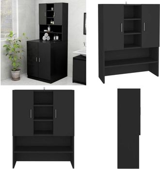 vidaXL Waschmaschinenschrank Schwarz 70,5x25,5x90 cm - Waschmaschinenschrank - Waschmaschinenschränke - Home & Living