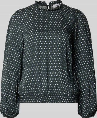 More & More Bluse aus Viskose mit Rundhalsausschnitt und R&uuml;schen