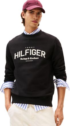 Tommy Hilfiger Herren Sweatshirt Arch Crew Neck Regular Fit, Schwarz (Black), XL