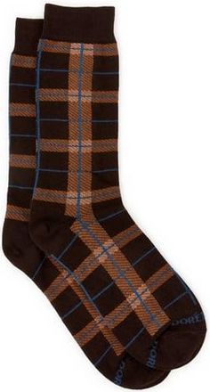 Doré Doré Goldenes vergoldet - halbe Hochbaumwolle - braune Socken