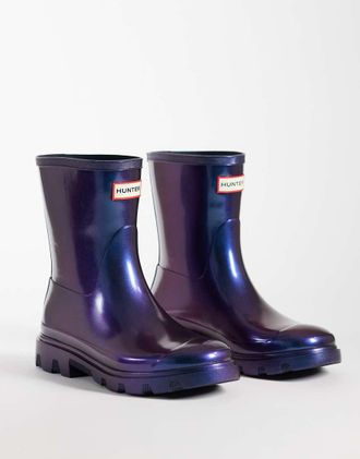 Hunter bottes de pluie courtes unisexes Downpour en bleu n&eacute;buleuse
