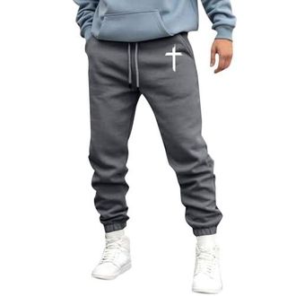 Generic Y2K Pantalon de surv&ecirc;tement ample pour homme - Taille &eacute;lastique - Pantalon de jogging large et chaud - Avec poches - Pantalon de jogging d&eacute;contract&eacute; -