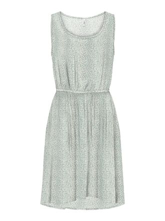 Only Sommerkleid ONLY ONLNOVA LIFE S/L SARA DRESS, Damen, Gr. XL, N-Gr, jadeite aop:724 coffee leaf, Web, Obermaterial: 100% Viskose, bedruckt, tailliert k