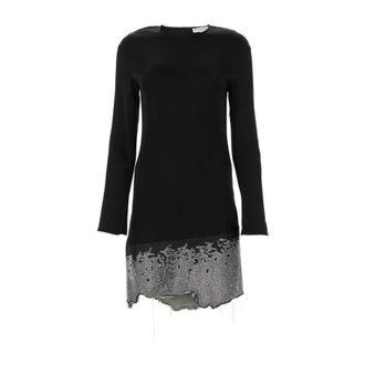 J.W.Anderson Femme, Robes, Noir, Taille: 34 FR Robe Midi &agrave; Ourlet Effet Us&eacute; et Paillet&eacute;