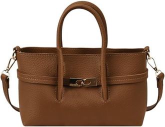 Generic Petit sac &agrave; bandouli&egrave;re en cuir synth&eacute;tique avec sangle r&eacute;glable pour femme, travail, shopping, voyage, marron, 10.63x5.91x3.35(inch)