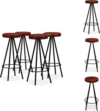 vidaXL Vidaxl - Tabourets de bar lot de 4 cuir véritable - Tabourets De Bar - Tabourets Industriels - Meubles De Bar - Chaise Haute - Fauteuil De Bar