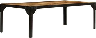 vidaXL Table basse Bois massif de manguier brut et acier 110 cm Vidaxl