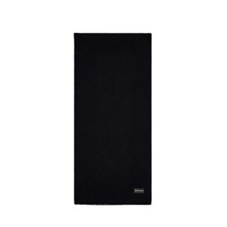 Emporio Armani &Eacute;charpe &agrave; tissage diagonal et franges - Homme - Accessoires - Noir - Taille: ONE Size