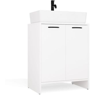 Topeshop NINA - Meuble de salle de bain sous lavabo 2 portes - Blanc