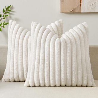 Miulee Pl&uuml;sch Kissenbezug 60x60 Deko Flauschige Kissenbez&uuml;ge Kunstpelz Fell Sofakissen Flauschig Dekokissen Kissenh&uuml;lle f&uuml;r Wohnzimmer Schlafzimmer Sofa Kusc