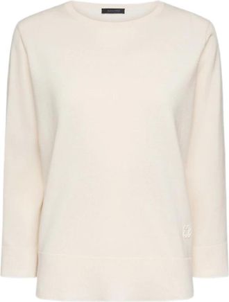Elena Miro Femme, Pulls, Blanc, Taille: 44 FR Pull sport &agrave; col rond