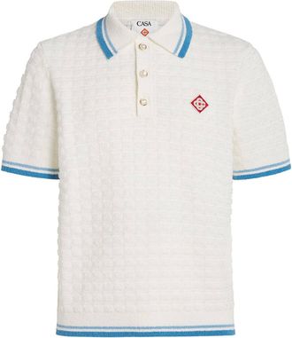 Casablanca Cotton-Blend Boucl&eacute; Polo Shirt Size M
