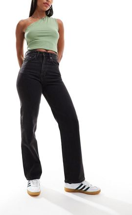 Weekday Rowe - Jean droit à taille ultra haute - Noir écho