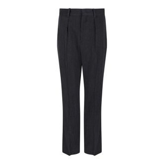 Isabel Marant Schwarze ma&szlig;geschneiderte Hose mit wei&szlig;en Streifen - - Trousers - Damen - Schwarzk - 2XS