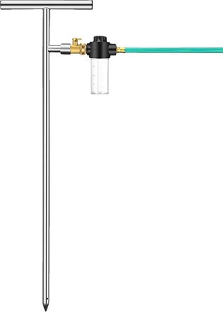 Generic Wurzelfutterstation - tiefes Wurzelbewässerungswerkzeug | Edelstahl-Wurzel-Futterwerkzeug mit Düngerflasche | Bewässerungsstab mit T-Griff und Ventil 