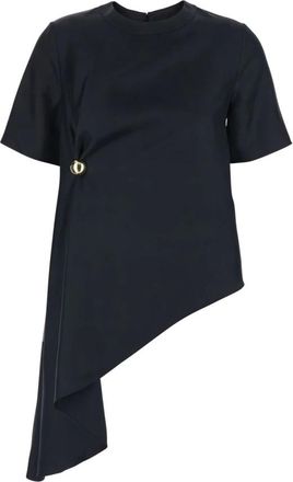 Loulou Studio Femme, Blouses et Chemises, Noir, Taille: 38 FR Madea Asymmetric Top