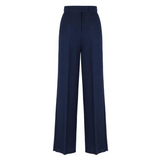 Max Mara Woll-Piqu&eacute;-Hose - - Trousers - Damen - Blau - M