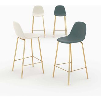 Rendez-Vous D&eacute;co Pack 4 chaises pour &icirc;lot central blanches et vertes 65 cm - Henrik