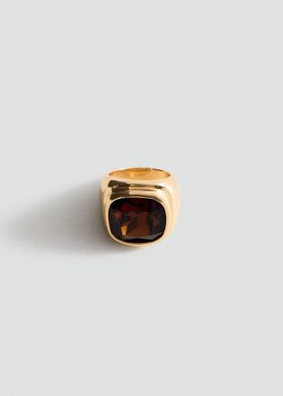 Mango Bague cristal or - Femme - S - MANGO