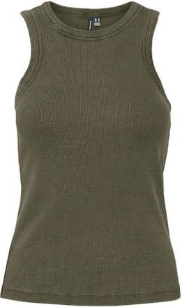 Vero Moda Vmjane SL Washed Rib JRS Noos Top pour Femme, Vert Olive foncé, S
