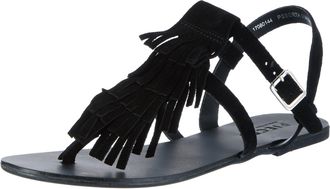 Pieces PSBERTA Suede, Damen Knöchelriemchen Sandalen, Schwarz (Black), 41 EU (8 Damen UK)