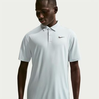 Nike Performance Poloshirt f&uuml;r Herren, kurz&auml;rmlig (Grau/Wei&szlig;)