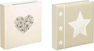 Hama Einsteckalbum Anzio (100 Seiten, Album für 200 Fotos im Format 10x15 cm) beige & Einsteck-Fotoalbum Skies (100 Seiten, 200 Fotos im Format 10x15, 22,5
