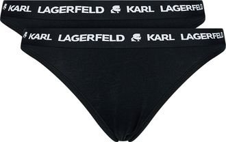 Karl Lagerfeld Panty-Set Logo Set 211W2127 Schwarz