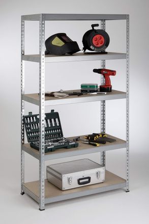 Szagato Profi-Steckregal II, 200 x 90 x 30 cm, 5 B&ouml;den, 175 kg/Boden, verzinkt (Marke, Kellerregal Archivregal B&uuml;roregal Stahlregal Lagerregal Fachbodenregal 