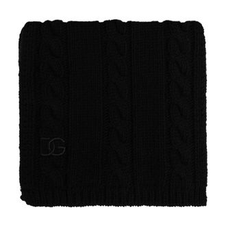 Dolce & Gabbana &Eacute;charpe en laine avec logo brod&eacute; - Femme - Accessoires - Noir - Taille: ONE Size