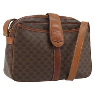 Celine unisex, Pre-owned, Brun, Taille: ONE Size Pre-owned Vintage Macadam Shoulder Bag