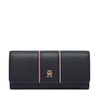 Tommy Hilfiger Geldb&ouml;rse Tommy Hilfiger Th Icon Lrg Flap Wallet Corp AW0AW18656 Dunkelblau