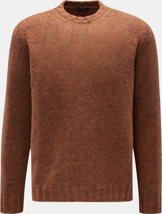 04651/ Herren - Rundhalspullover Donegal Crew rostbraun meliert