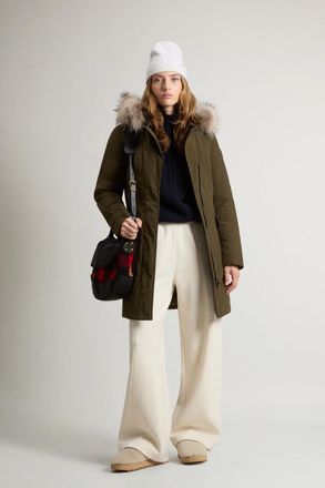 Woolrich Damen Modern Vail Parka mit abnehmbarer Kapuze Grün Größe XXL