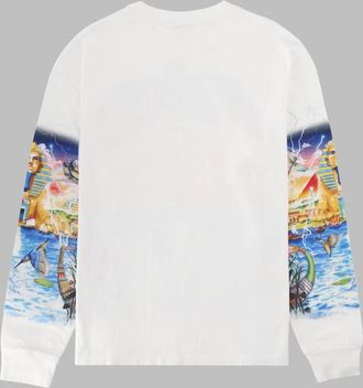Casablanca Egypt-Print Organic Cotton T-Shirt - White
