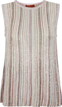 Missoni Rundhals-Lam&eacute;-Oberteil - - Knitwear - Damen - Rosa - M