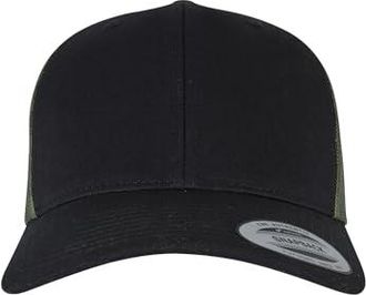 Flexfit 6606t-retro Trucker 2-Tone Casquette de Baseball, Noir/Loden, Taille Unique Mixte