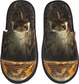 Generic Accueil Pantoufles Tournesol Chapeau De Cowboy Vache Cozy Pantoufles Peluche Maison Slippers Pour Automne Chambre Invit&eacute; L