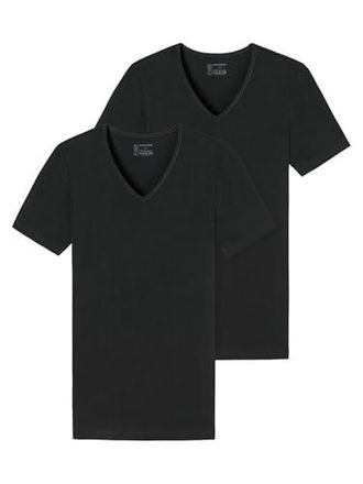 Schiesser 95/5 Organic Cotton Maillot de Corps col en V sous-v&ecirc;tement, Noir_173982, L Homme
