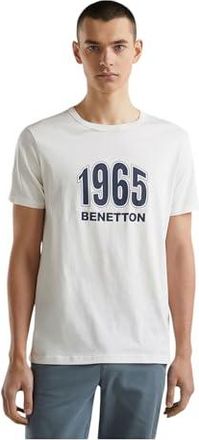Benetton T- Shirt 3i1xu100a, Crème 0z3, Large Hommes