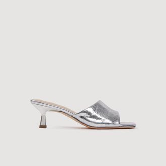 Sandro Mules mit Absatz aus Metallicleder
